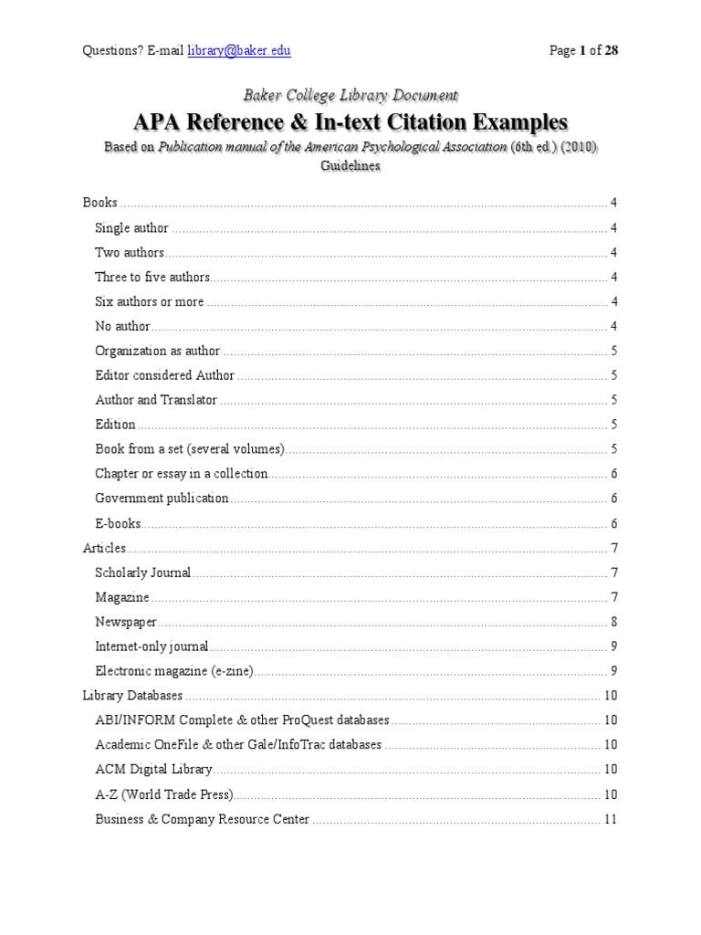 APA Examples 6th Edition Extended WithCorrections 2017 | PDF