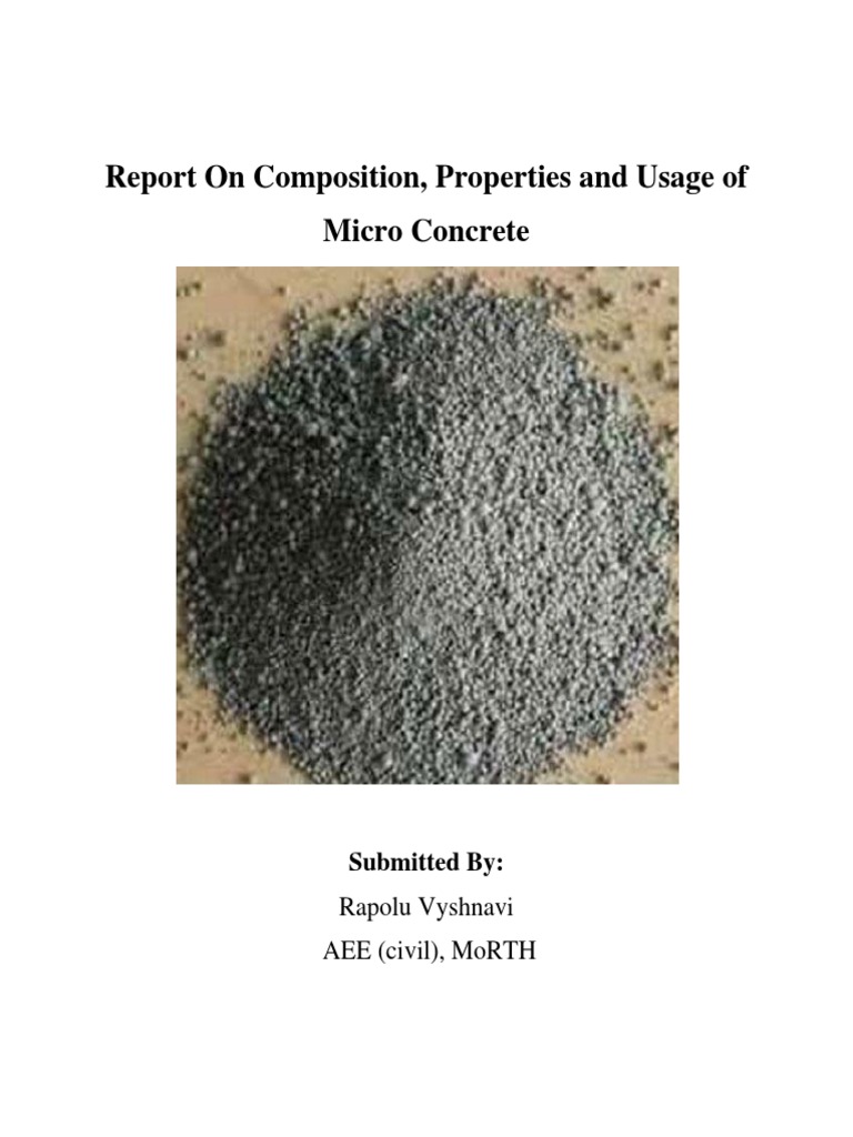 Composition, Properties and Usage of Micro Concrete | Download Free PDF ...