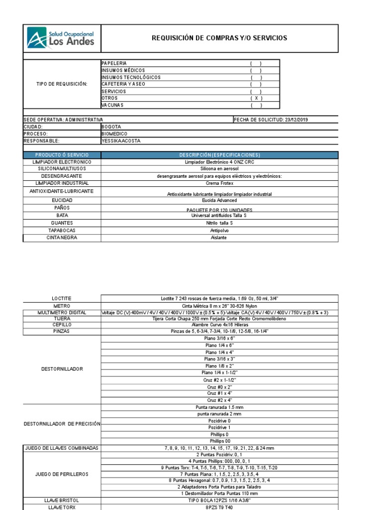 Formato de Requisicion | PDF | Equipo | Máquinas