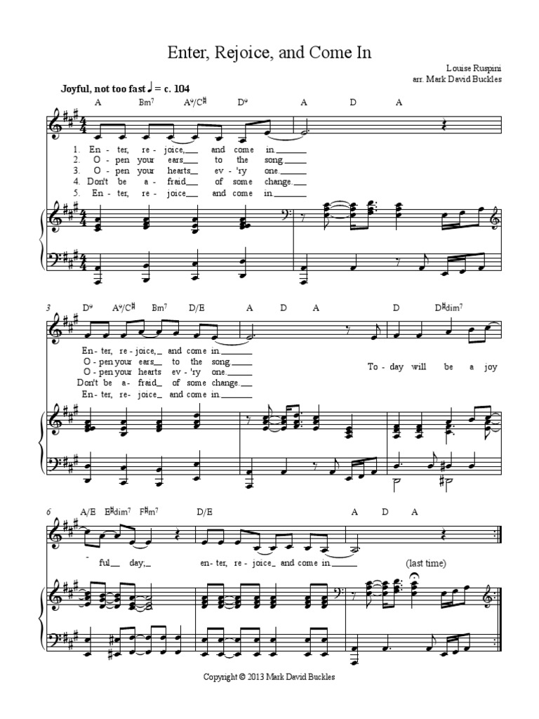Enter Rejoice and Come in Piano PDF | PDF