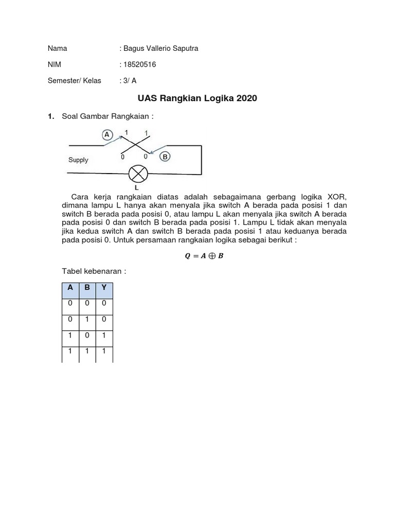 UAS Rangkaian Logika 2020 | PDF