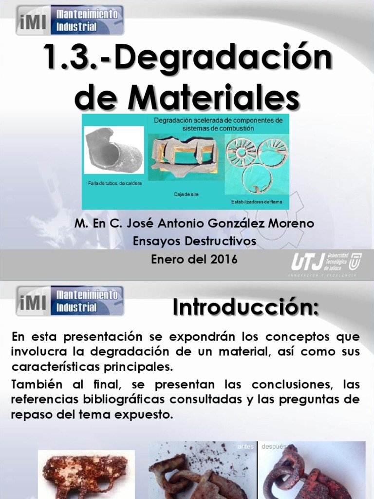 Practica Degradación de Materiales | PDF | Fatiga (material) | Acero