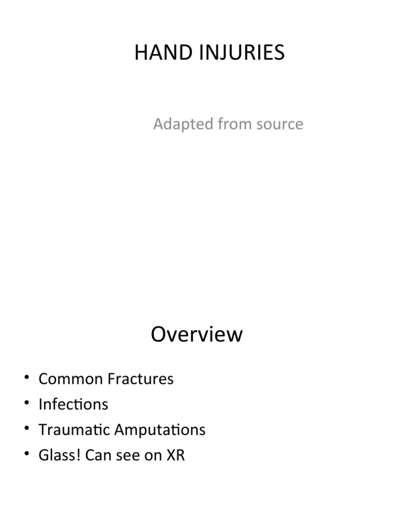 Comprehensive Guide to Hand Injuries | PDF