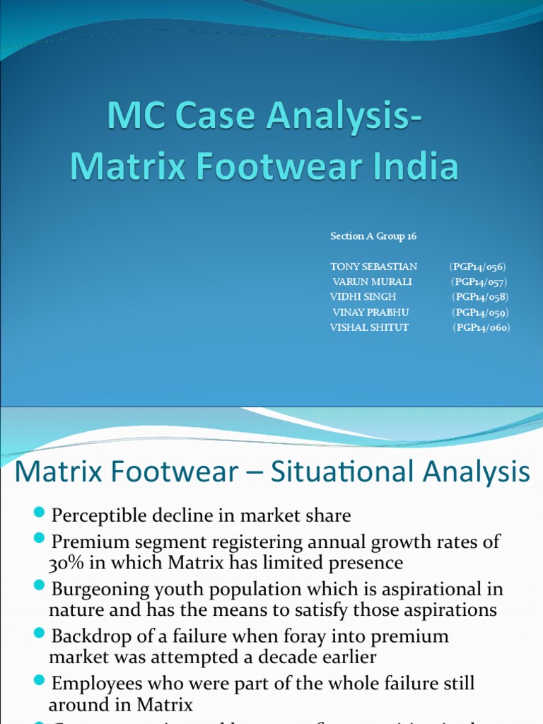 Section A Group 16 Matrix Footwear Case | PDF | Brand | Linear Algebra