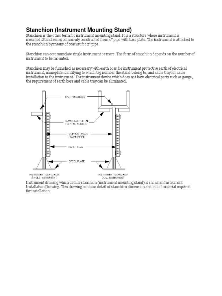Stanchion (Instrument Mounting Stand) | PDF