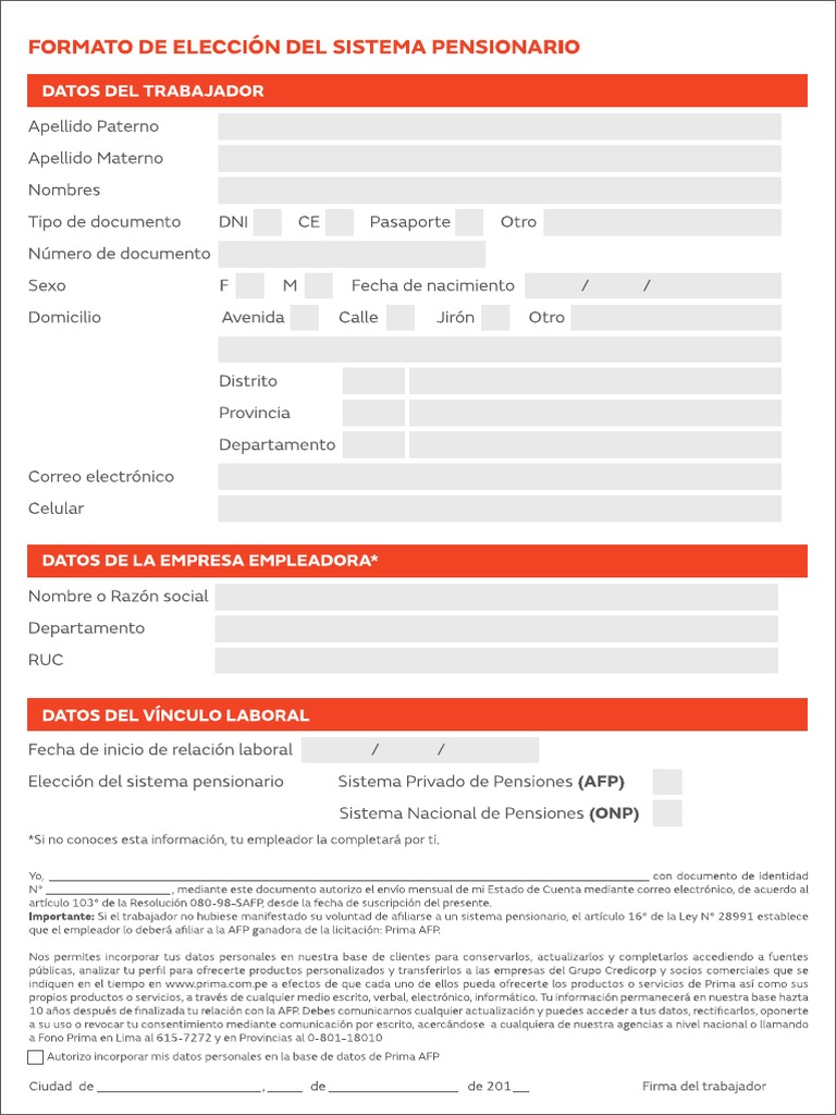 Formato - Esp Afp PDF | PDF