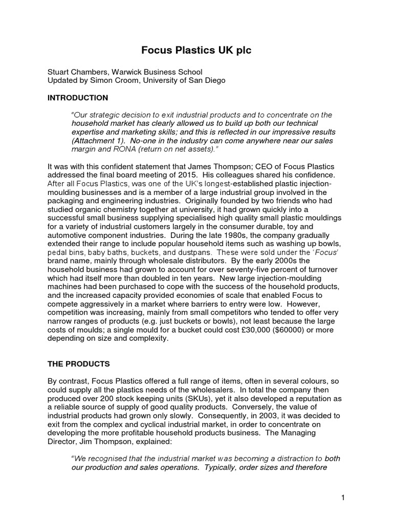 Focus Plastics Case Study | PDF | Retail | Warehouse