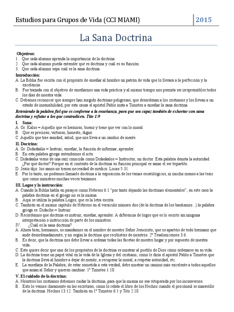 La Sana DocTrina | PDF | Biblia | Pablo el apóstol