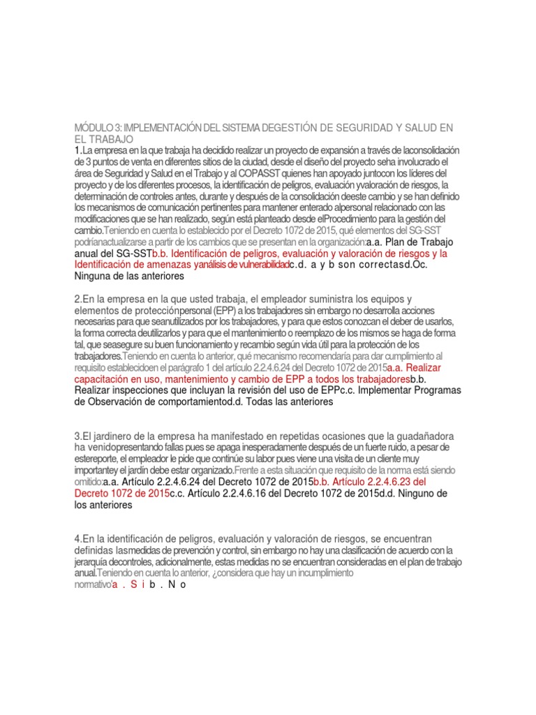 Respuestas Modulo 3 | PDF | Evaluación | Business
