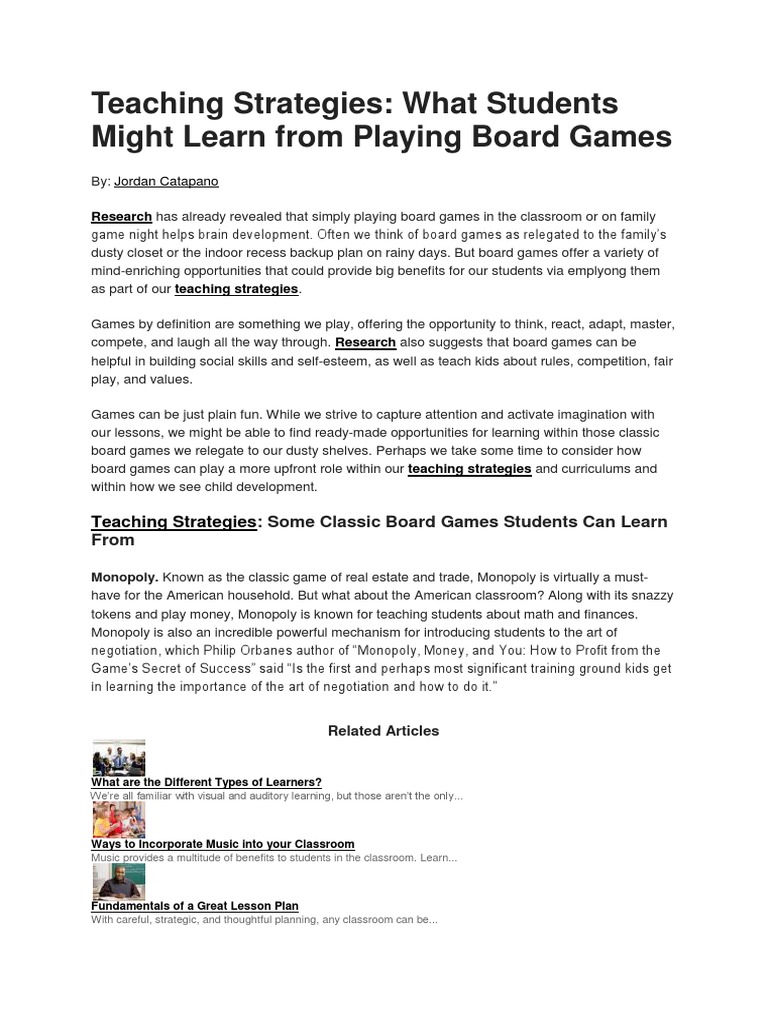 Teaching Strategies | PDF | Learning | Teachers