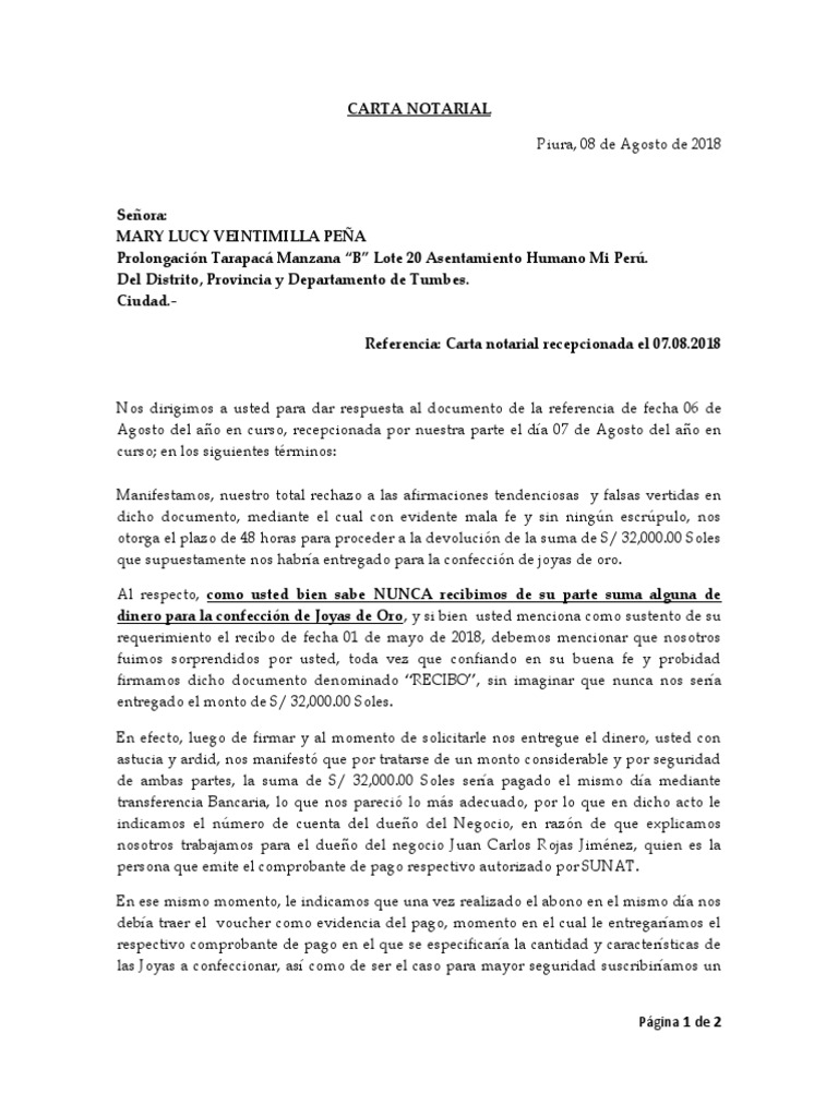 Carta Notarial Ys. | PDF | Agitación