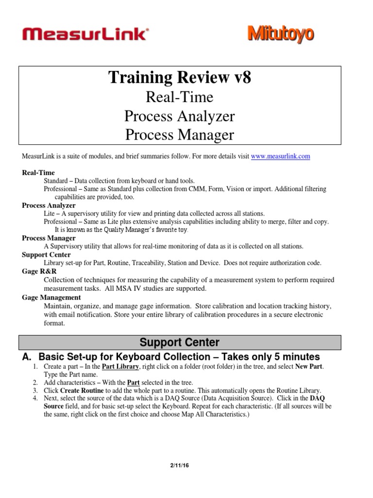 Training MeasurLink 8 | PDF | Icon (Computing) | Subroutine