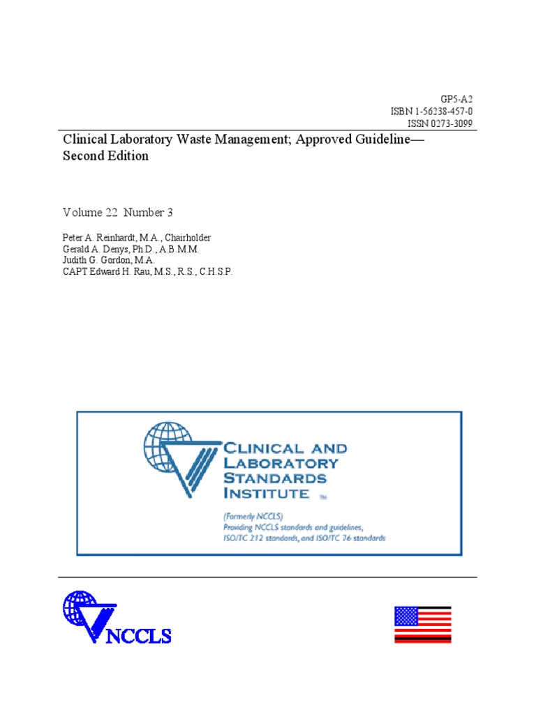 NCCLS - GP5-A2 - Clinical Lab Waste Management | PDF | Waste Management | Waste