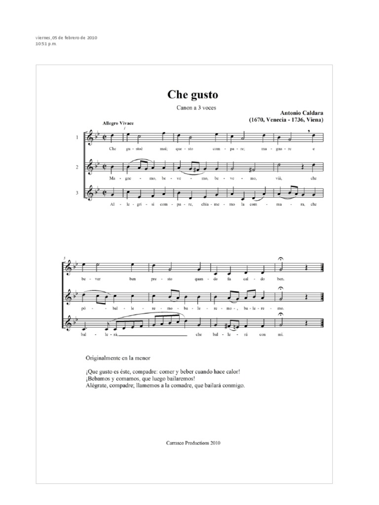 Che Gusto | PDF