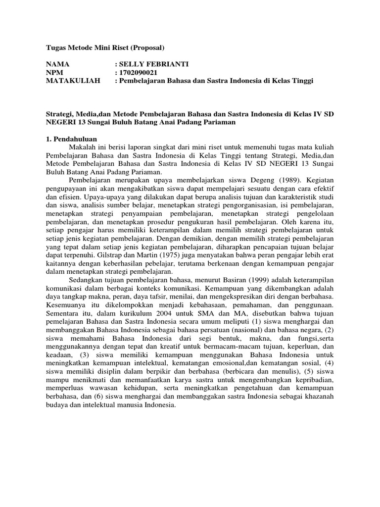 Tugas Metode Mini Riset | PDF