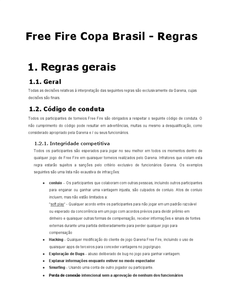 Copa Brasil - Livro de Regras | PDF | Videogames | Lag