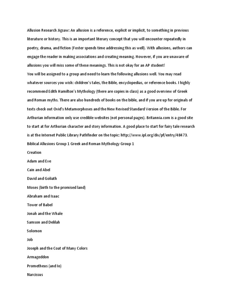 Allusion | PDF | Gawain | Greek Mythology