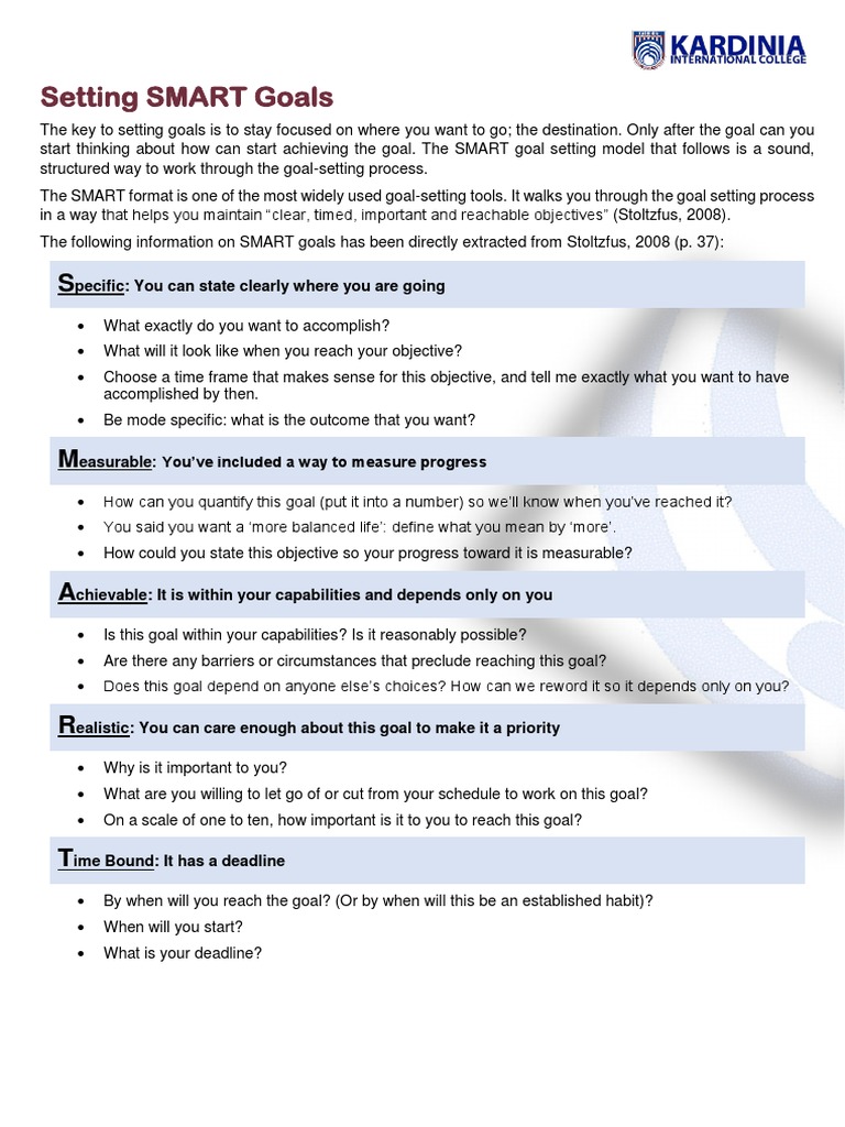 My Personal Learning Goals | Goal Setting | Goal