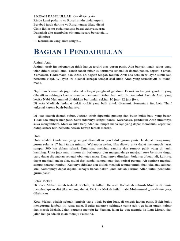 Kisah Nabi Muhammad Lengkap | PDF