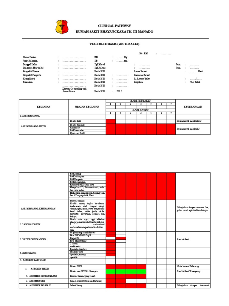 Vesicolithiasis: Clinical Pathway RS Bhayangkara Manado | PDF