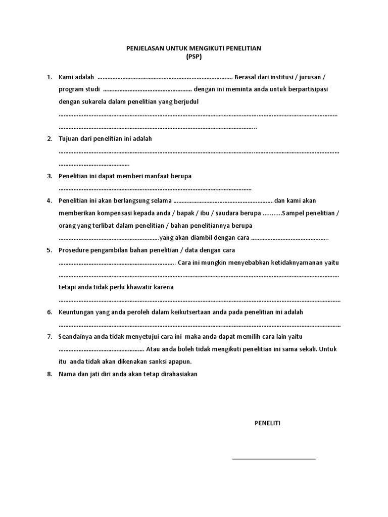Form PSP | PDF | Karier & Perkembangan