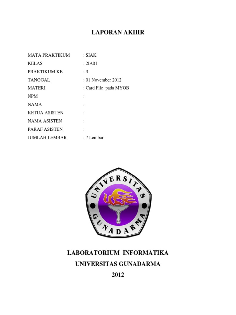 Pengelolaan Card File di MYOB | PDF