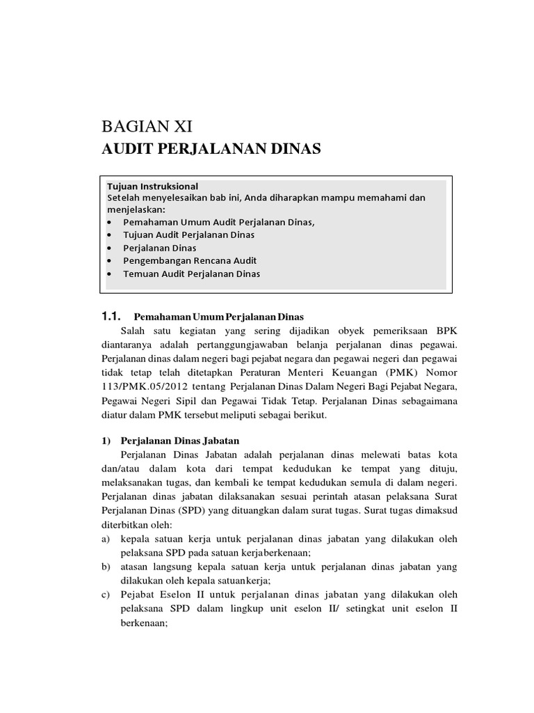 Bab 11 Audit Perjalanan Dinas | PDF