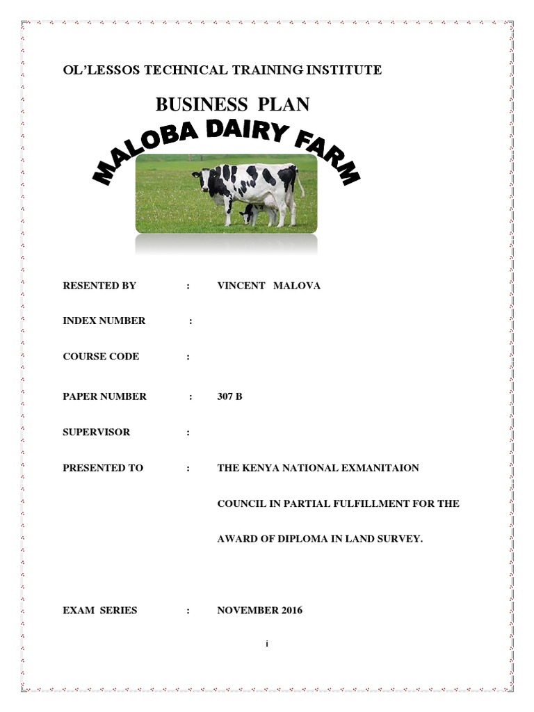 Ol'Lessos Technical Training Institute Business Plan | PDF | Balance ...