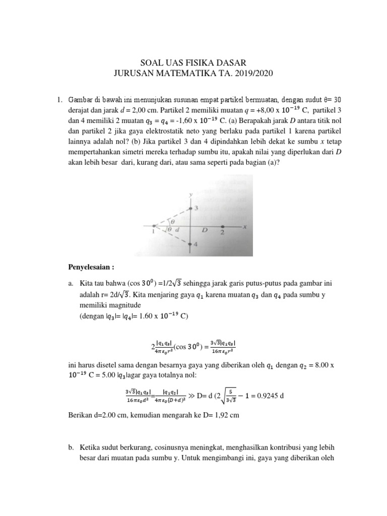 Soal & Jawaban UAS Fisika Dasar Jurusan Matematika UNSRAT | PDF
