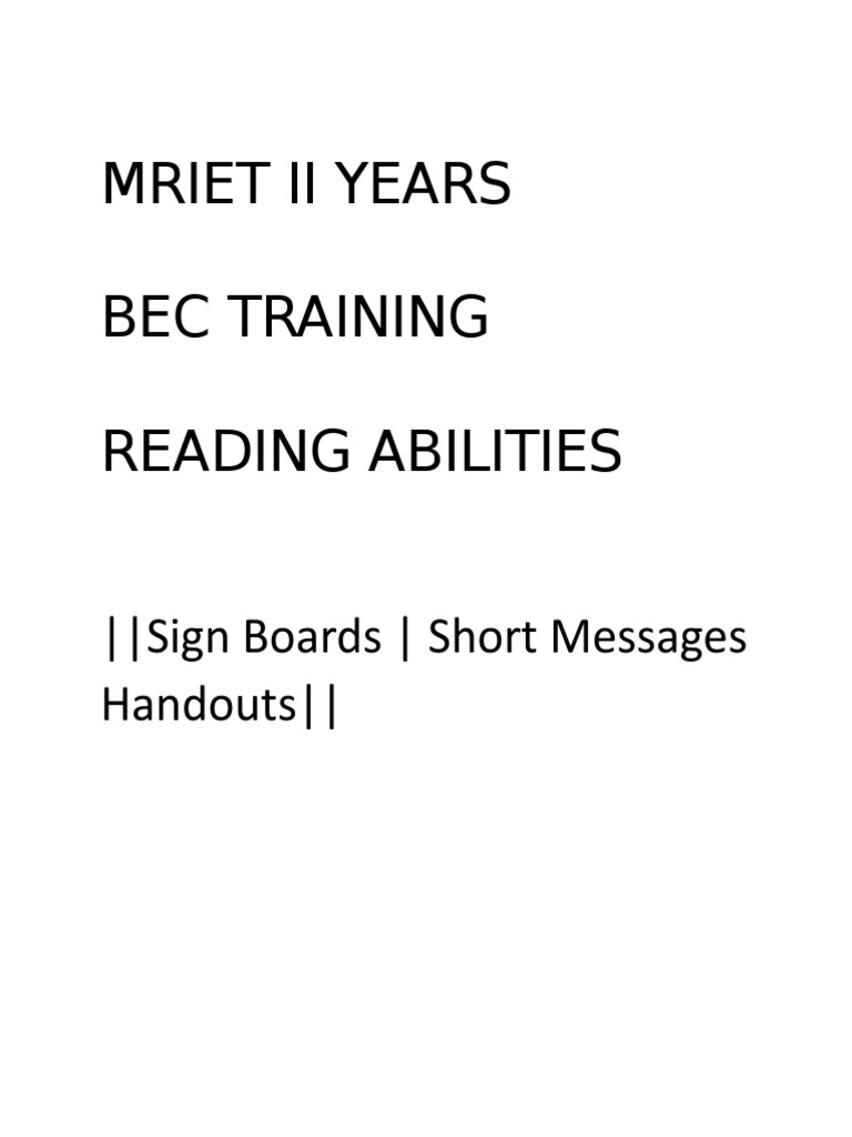 BEC Preliminary Reading Handouts | PDF | Public Relations | Communication