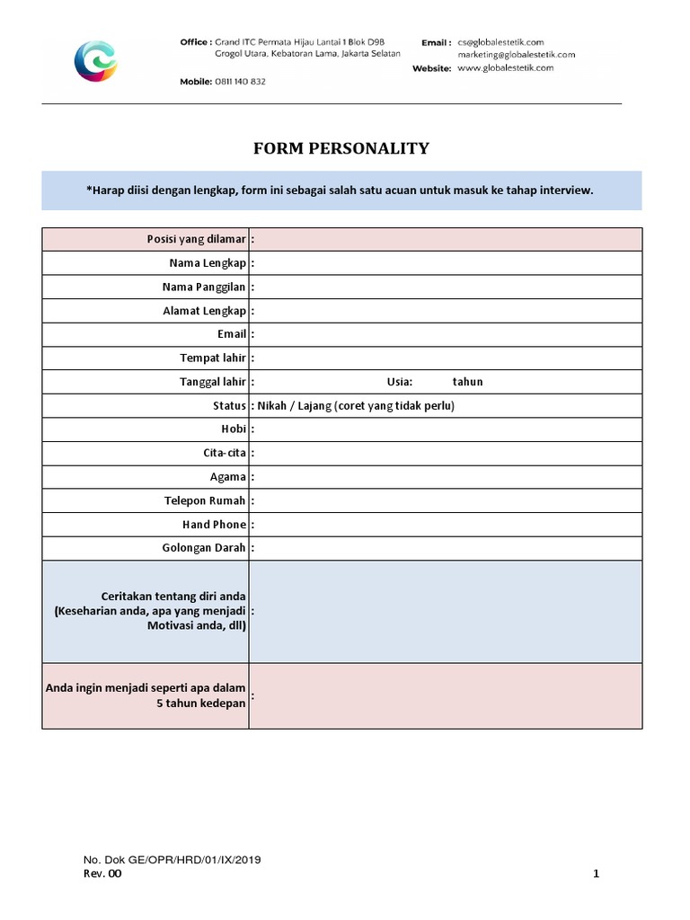 Form Personality | PDF