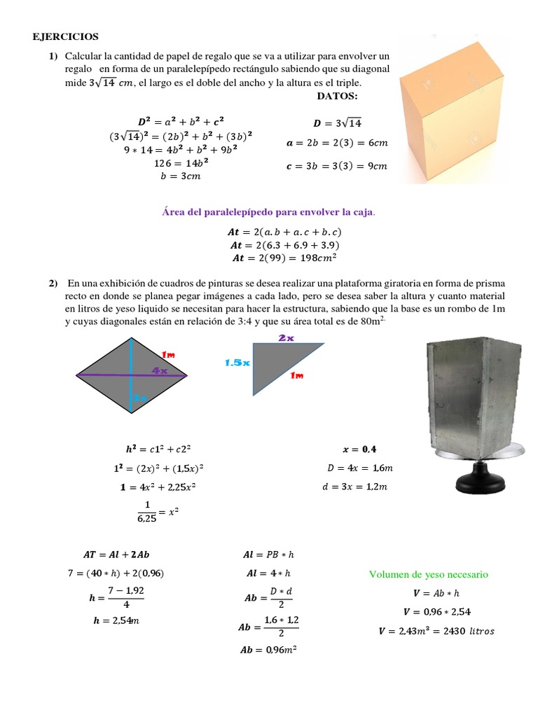 EJERCICIOS | PDF | Geometría euclidiana | Politopos