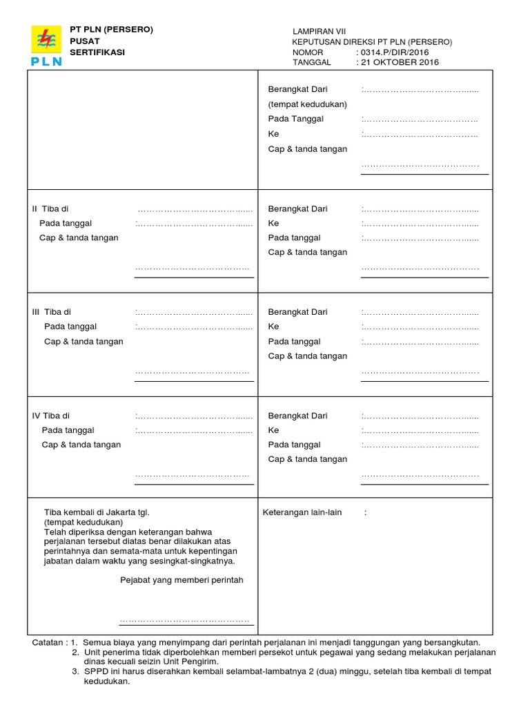 BLANGKO SPPD KOSONG (Pusertif New) | PDF