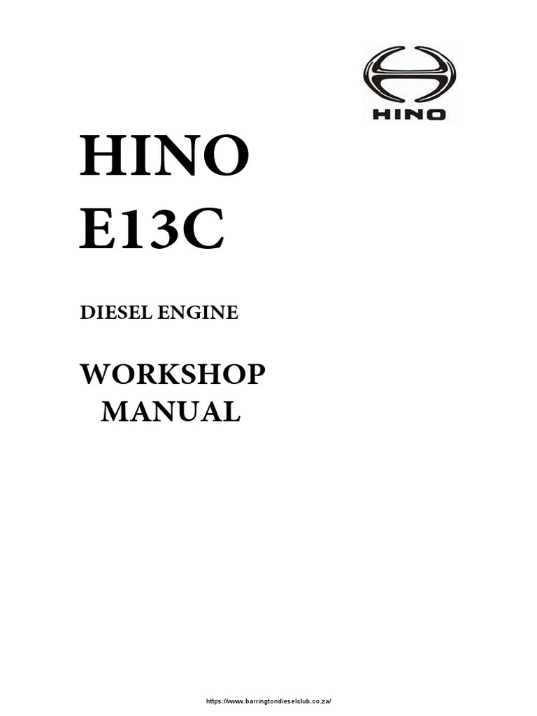 Hino E13c Engine Workshop Manual PDF | PDF | Screw | Nut (Hardware)