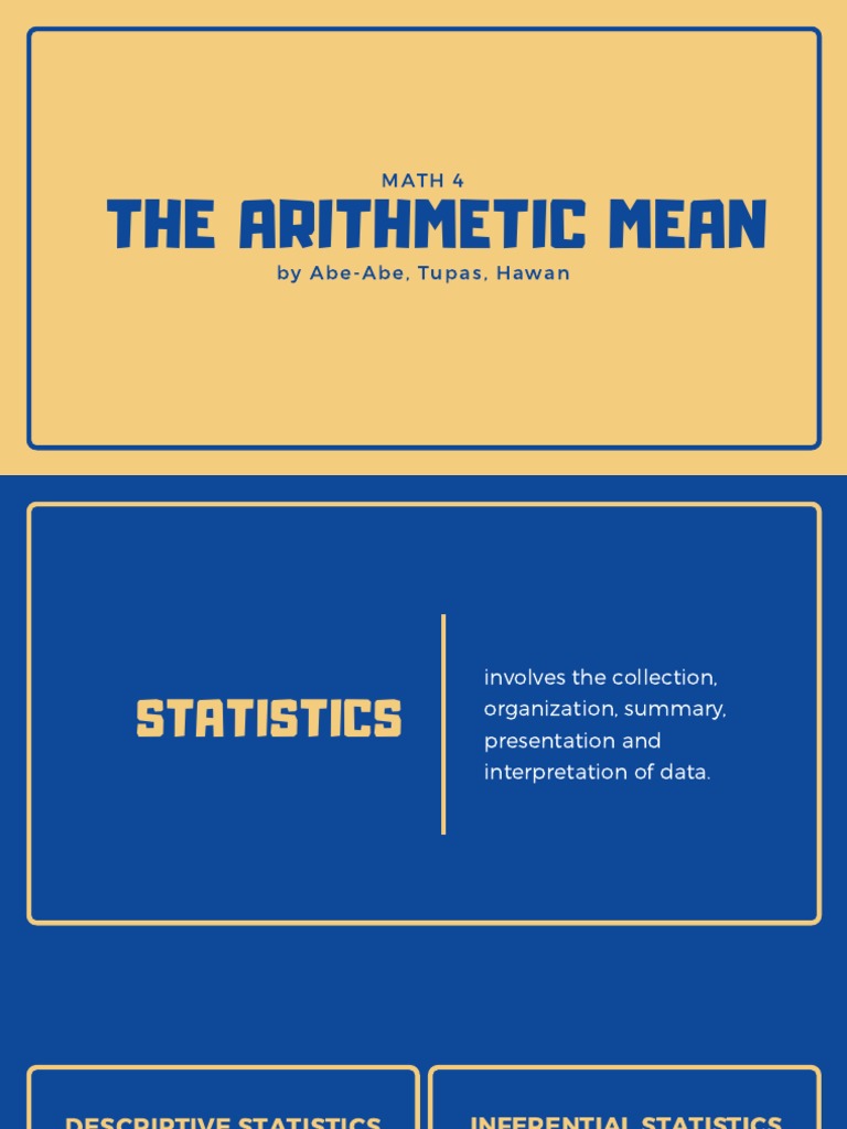 Arithmetic Mean | PDF | Arithmetic Mean | Average
