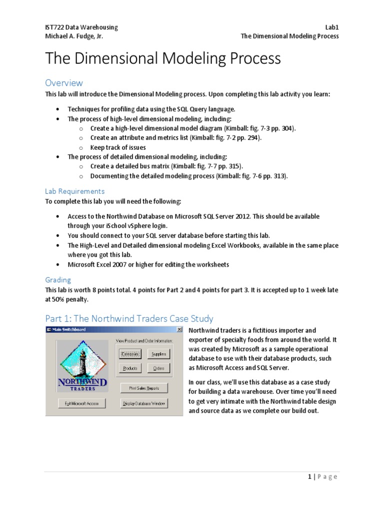 Lab1 Dimensional Modeling | PDF | Data Warehouse | Microsoft Sql Server