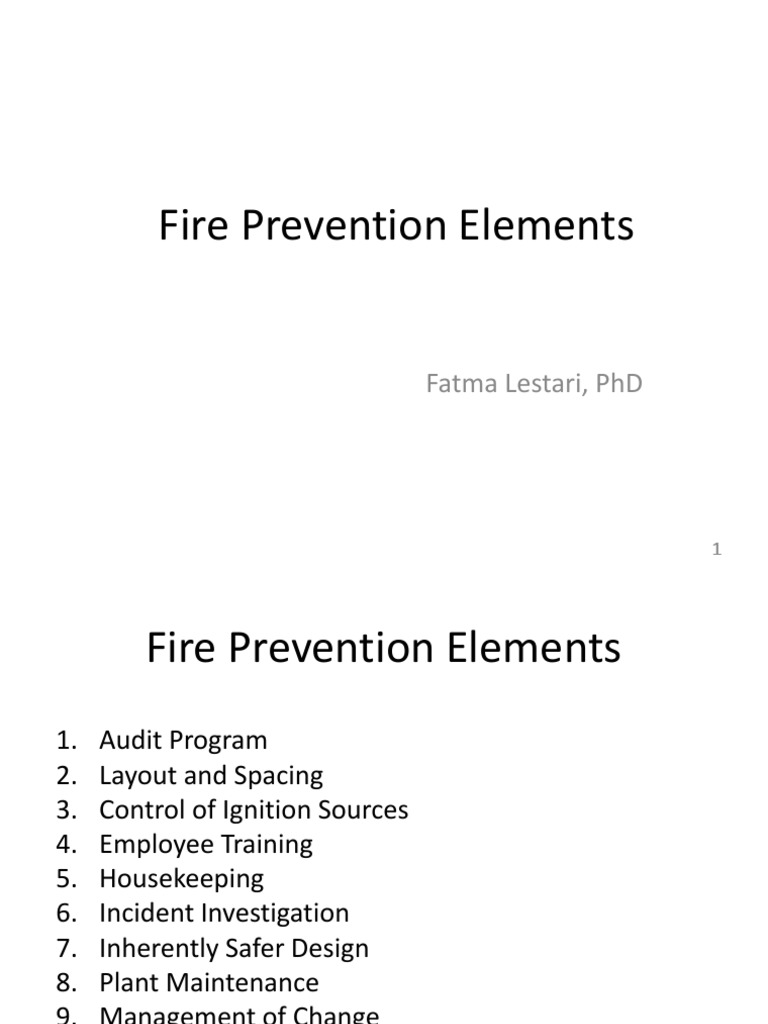 4 - Fire Prevention Elements | PDF | Risk Management | Fires