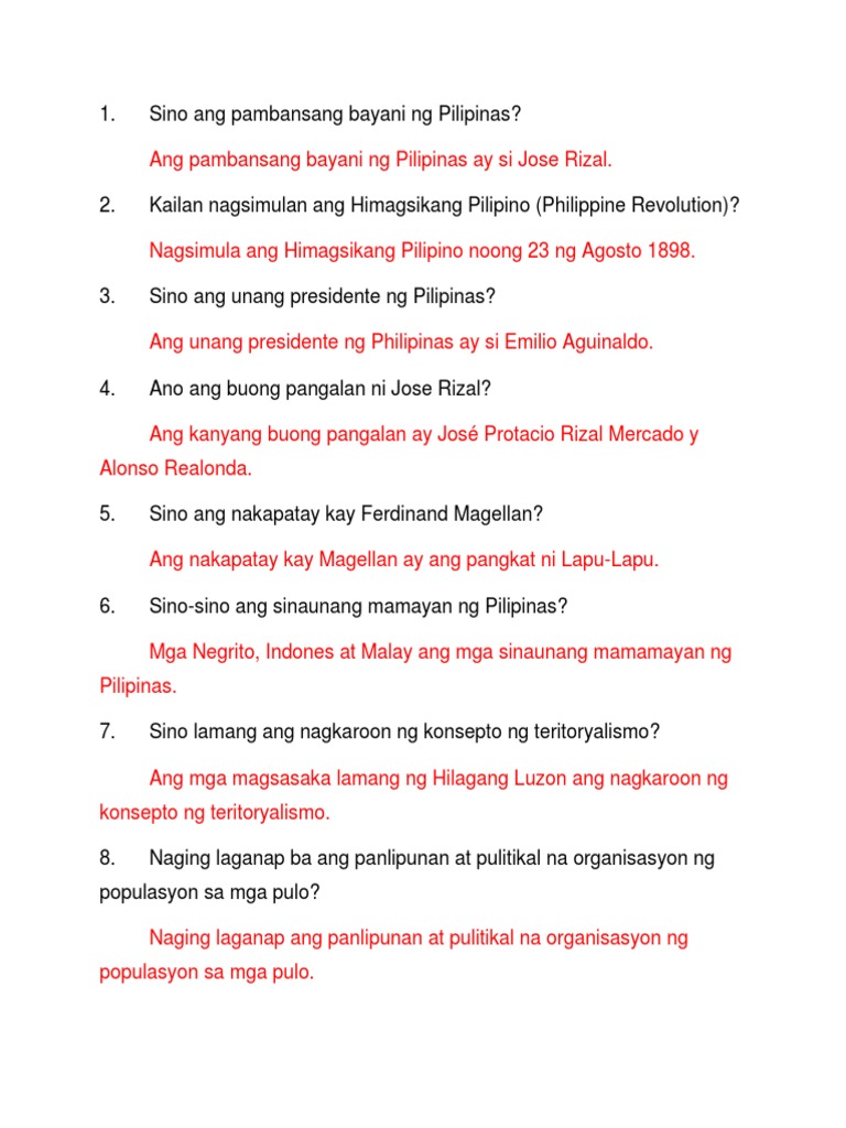 Sino Ang Pambansang Bayani NG Pilipinas | PDF