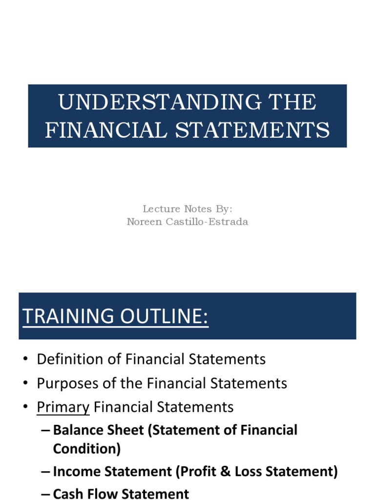 Understanding The FS | PDF | Expense | Revenue