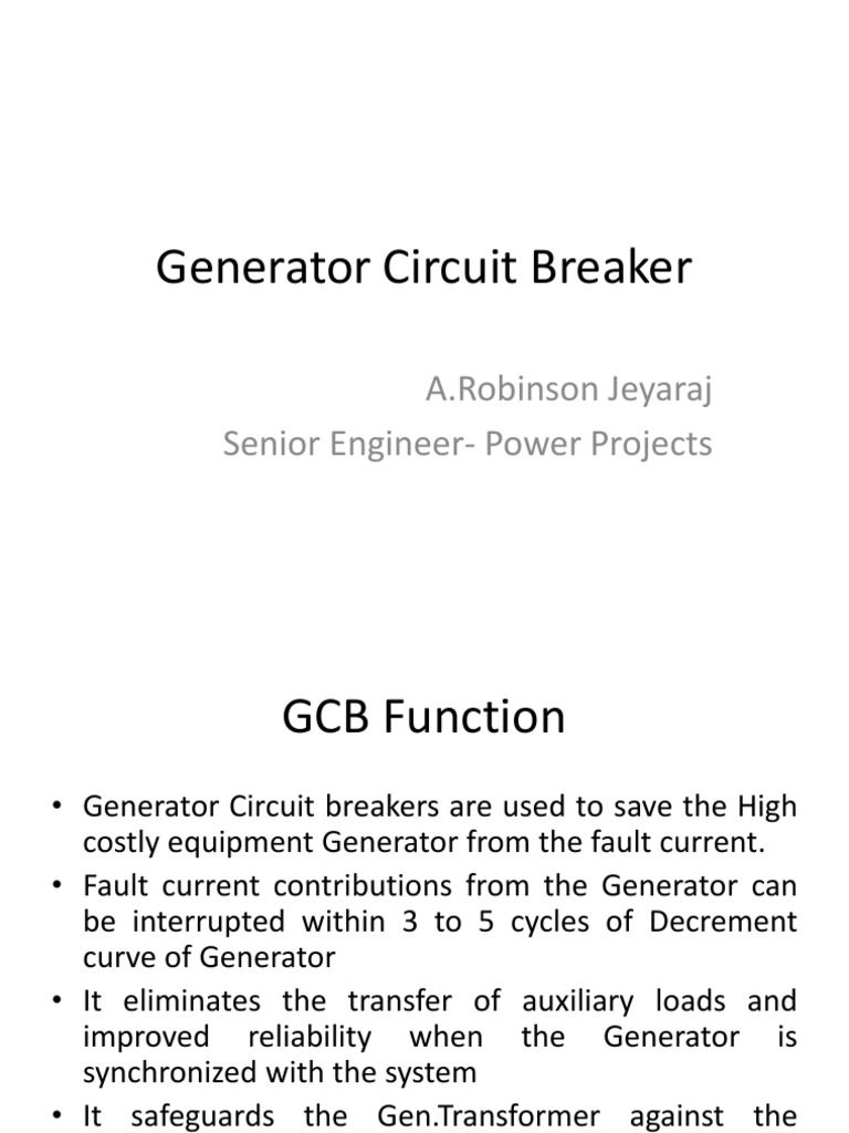 Generator Circuit Breaker Overview | PDF | Electric Generator ...