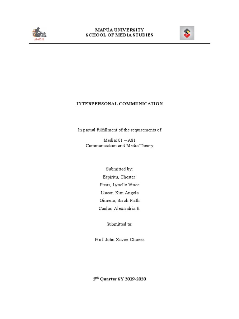 Interpersonal Communication Paper | PDF | Social Psychology | Epistemology