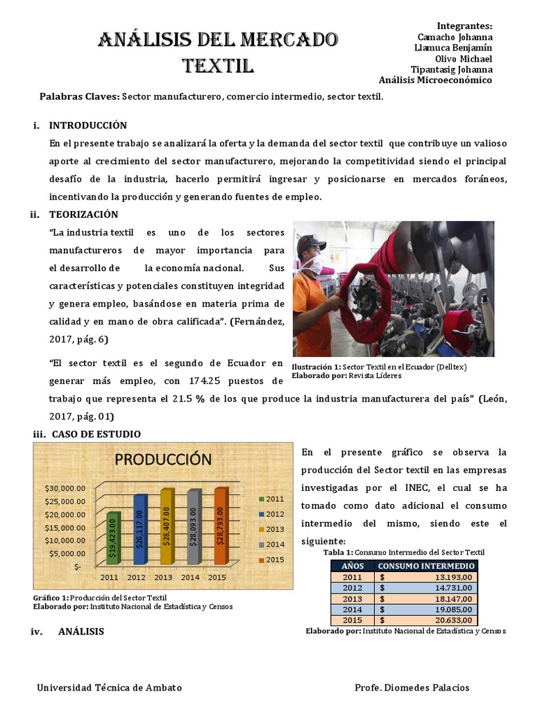Análisis del Sector Textil Ecuatoriano | PDF | Industria textil | Ecuador