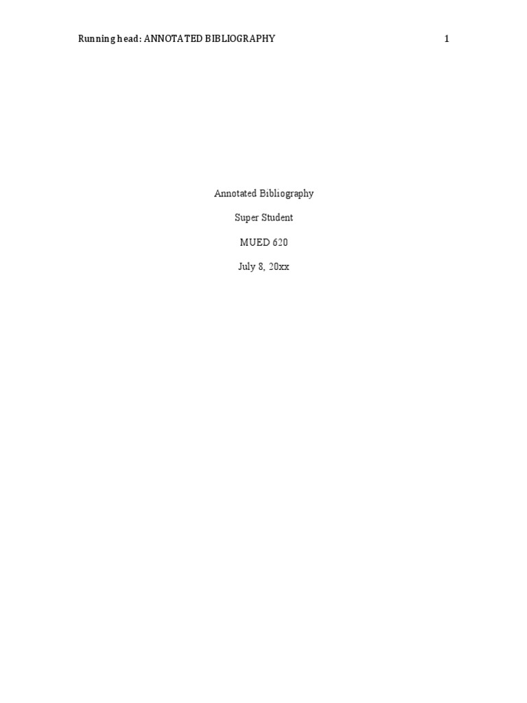 Annotated Bibliography-Student Example | PDF | Music Education | Curriculum