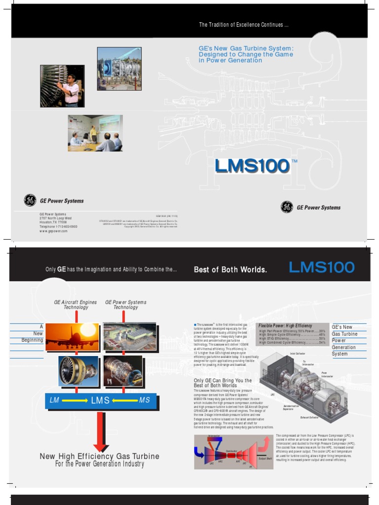 Lms100 Brochure | PDF | Gas Turbine | Turbine