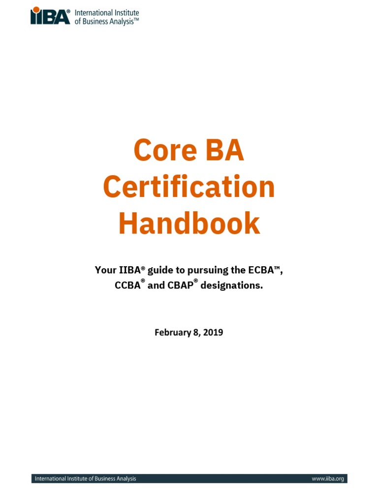 Core Ba Certification Handbook | PDF | Professional Certification ...