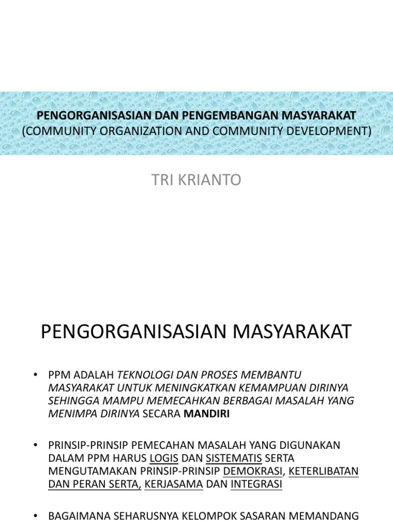 Pengorganisasian & Pengembangan Masyarakat | PDF | Ilmu Sosial