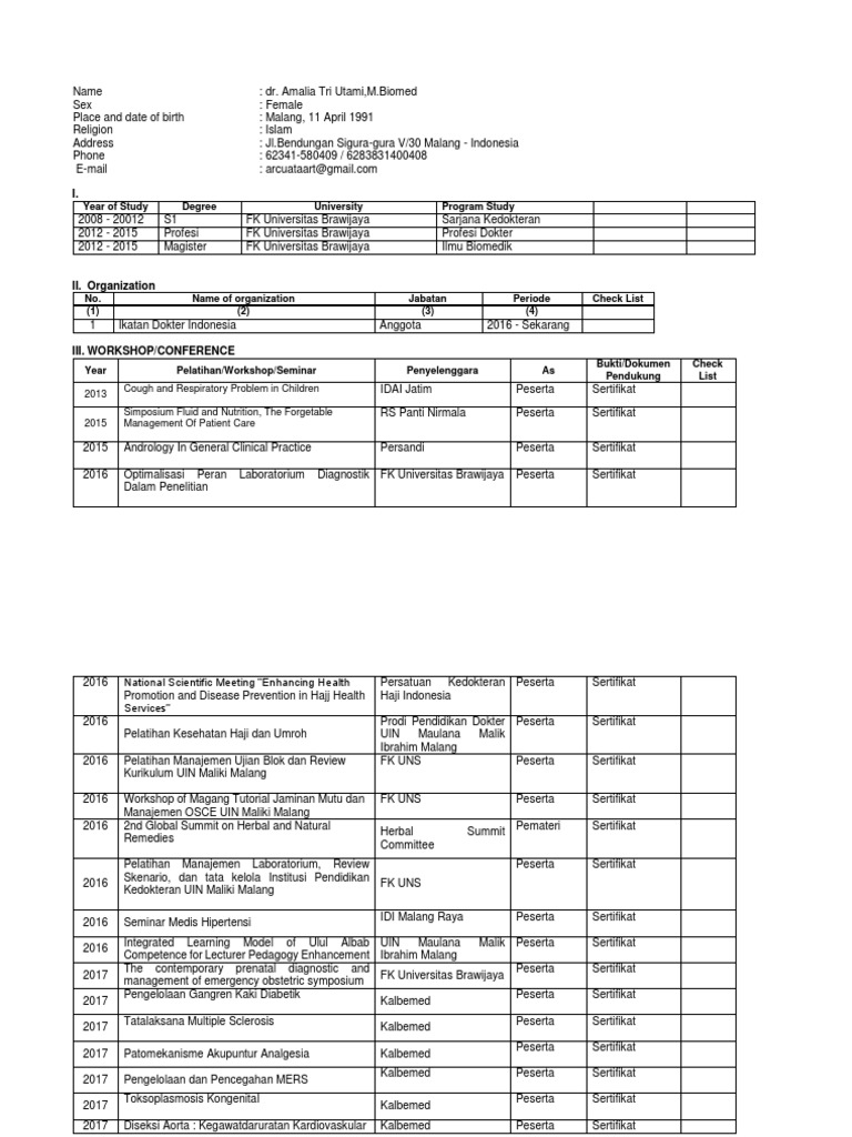 Borang Amalia Tri Utami | PDF
