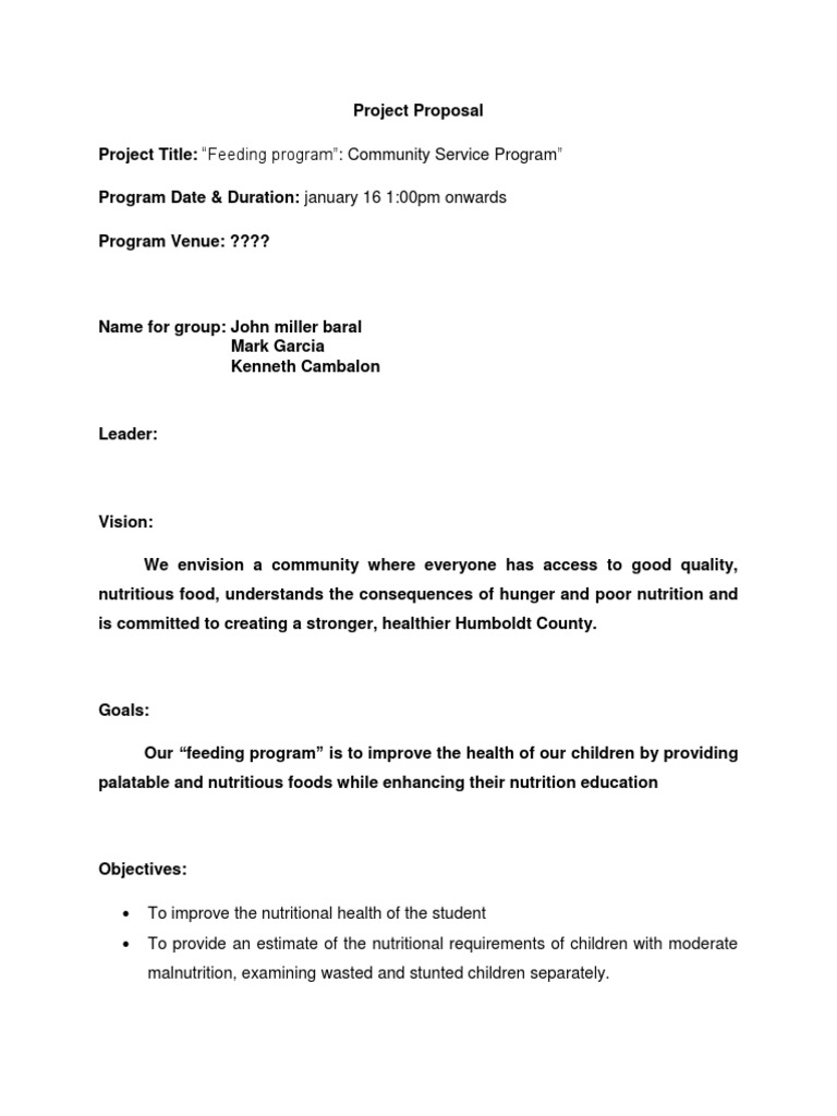 Project-Proposal-Final-2 2 | PDF | Malnutrition | Nutrition