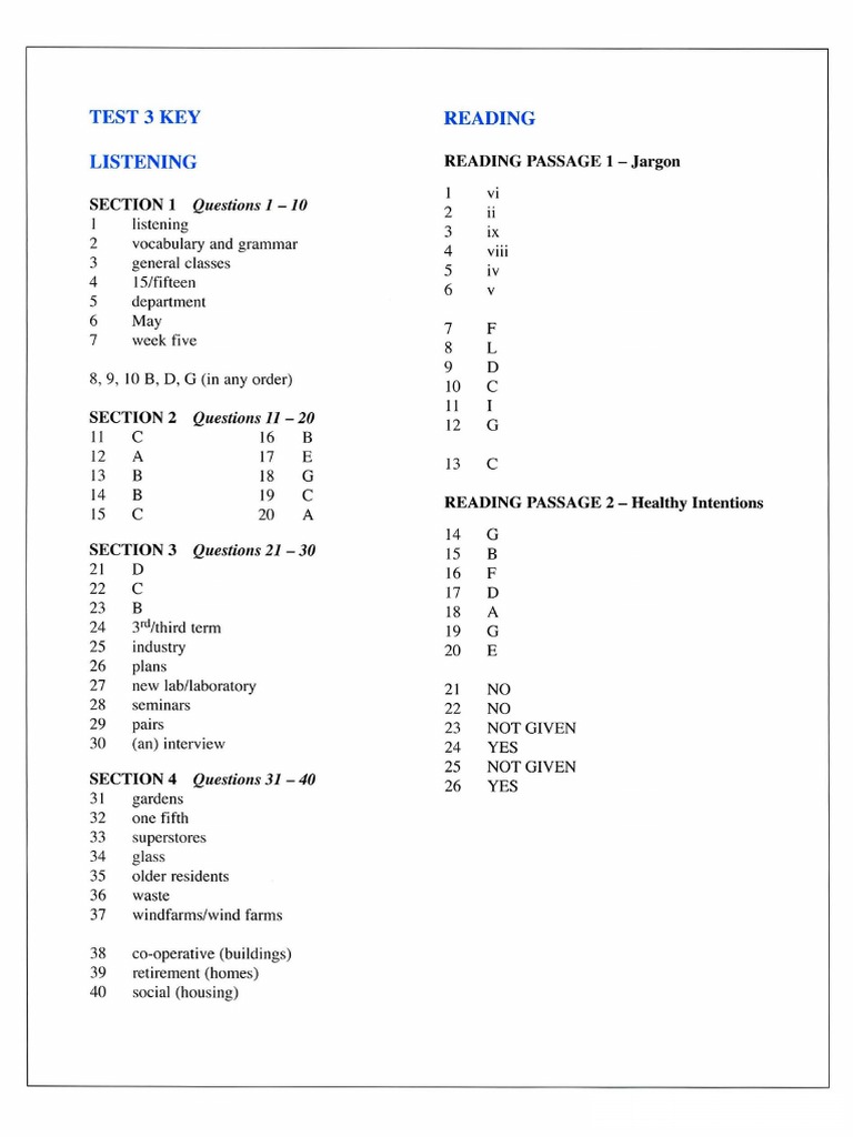 Answer-Key-Test-3 GT | PDF | International English Language Testing ...