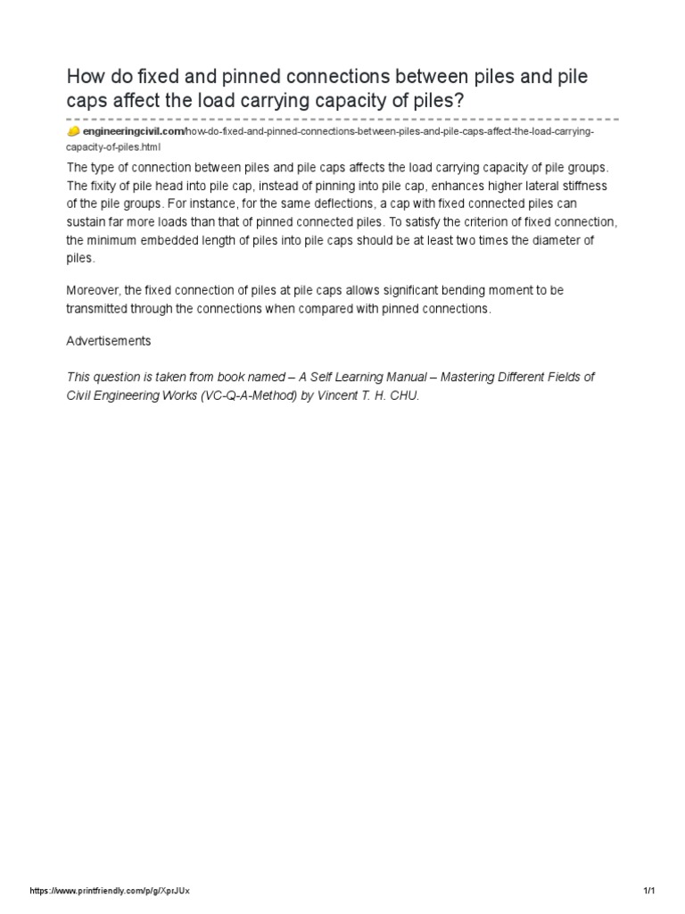 How Do Fixed and Pinned Connections Between Piles and Pile Caps Affect ...